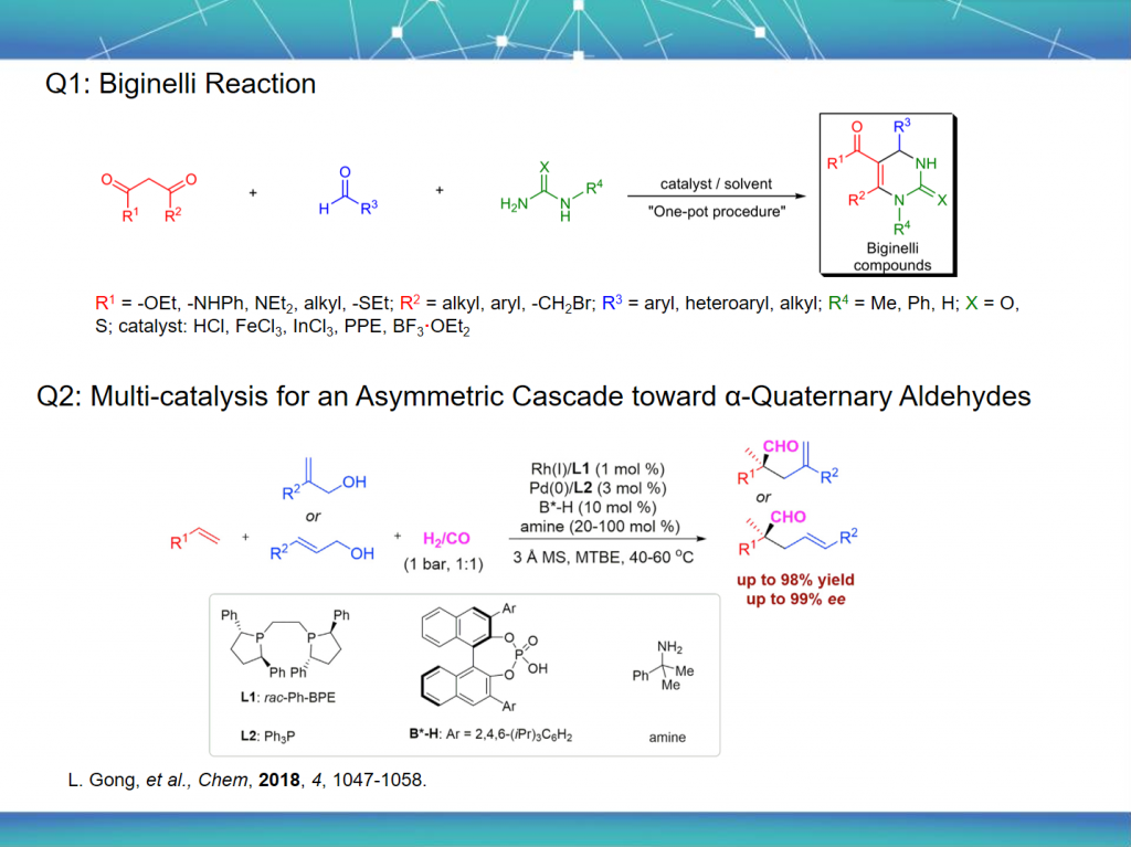 Two multicomponent reactions – Huang Group